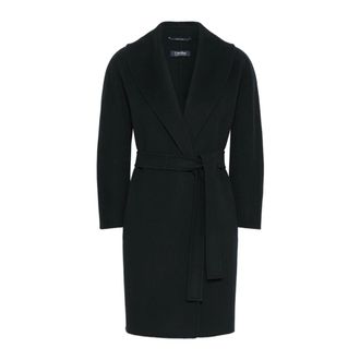 Max Mara Belted Manteaux - Femme - Manteaux - Bleu - Taille: 36 FR
