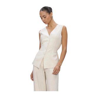 Envii Endore V-N Weste - - Jackets - Damen - Beige - M