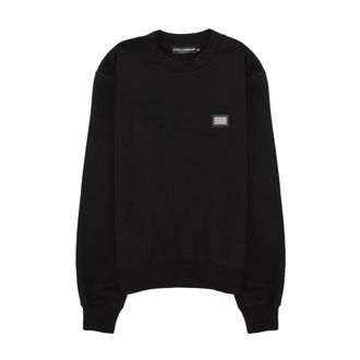 Dolce & Gabbana Logo Plate Crewneck Sweatshirt - - Sweatshirts & Hoodies - Herren - Schwarzk - XL