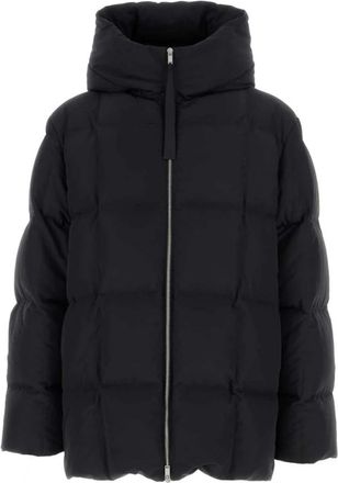 Jil Sander Homme, Vestes, Noir, Taille: L Veste Noire Matelassée en Duvet avec Capuche