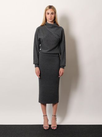 Tom Ford Womens Cashmere And Cotton Turtleneck Sweater Grey