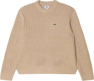 Obey Homme, Pulls, Beige, Taille: S Pull en Maille Épaisse - Avoine