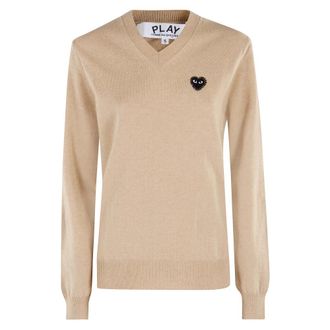 Comme Des Gar&ccedil;ons Knit Rhinestone Emblem - - Knitwear - Damen - Braun - M