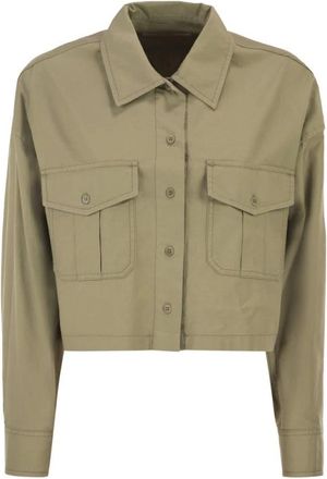Max Mara Femme, Vestes, Vert, Taille: 34 FR Chemise Panama en coton boxy