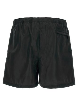 Valentino Garavani Nylon Patch-Detail Swim Shorts - Black