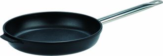 GSW 160285 GastroTraditionell TITANIUM Bratpfanne mit Edelstahlgriff - 28cm, Schwarz