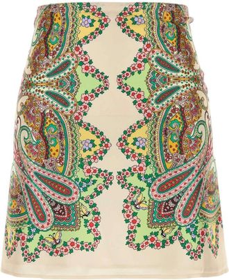 Etro Femme, Jupes, Multicolore, Taille: 34 FR Mini-jupe imprim&eacute;e en satin