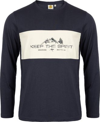 Roadsign Herren Langarmshirt Farbkontrast-Design f&uuml;r Moderne Herbststyles mit sportivem Akzent anthrazit/Weiss, 2XL