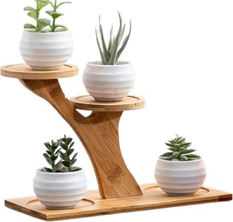 Generic Pflanzenst&auml;nder aus Holz - kleines mehrstufiges Pr&auml;sentationsregal, &auml;sthetischer Pflanzenhalter f&uuml;r den Innenbereich f&uuml;r Wohnzimmer, Schlafzimmer, Arb