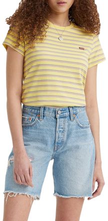 Levi's Damen Perfect Tee Cool Stripe Powdered Yellow XS