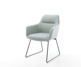 DELIFE Armlehnstuhl Pejo-Flex Stripes Mint Kufengestell Schwarz, Esszimmerst&uuml;hle