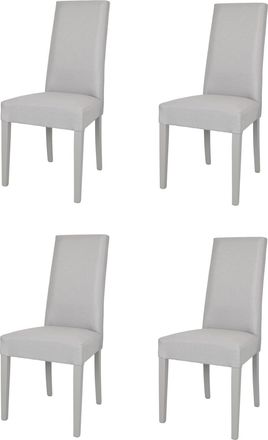 Tommychairs Tommychairs - 4er Set Moderne St&uuml;hle Chiara f&uuml;r K&uuml;che und Esszimmer, robuste Struktur aus lackiertem Buchenholz Farbe Perlgrau, gepolstert und mit Sto