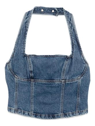 Reformation haut Lucinda en jean - Bleu