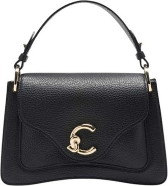 Coccinelle Femme, Sacs, Noir, Taille: ONE Size Petit sac en cuir martel&eacute; avec bandouli&egrave;re amovible