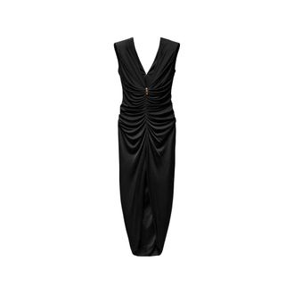 Versace Ruched Viscose Gown - Black