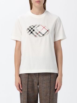 Burberry T-shirt &agrave; col ras du cou en coton avec d&eacute;tails Vintage Check