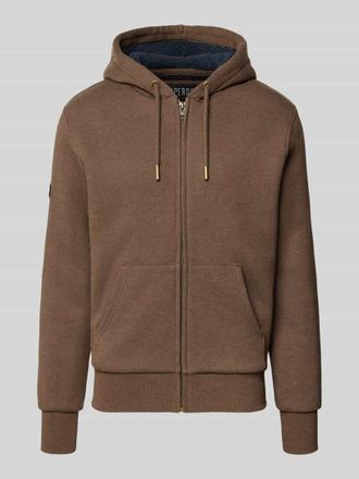 Superdry Regular Fit Sweatjacke mit geteilter K&auml;nguru-Tasche Modell Borg