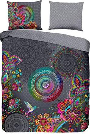 Hip Bettbezug für Doppelbett, 200 x 220 cm, Flanell, Nr. 7013, Grau