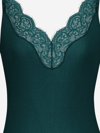 Saint Laurent Womens Tank Top Silk Jersey Dark Green