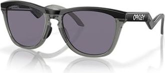 Oakley OO9289 Frogskins Hybrid Round Sunglasses, Matte Black/Prizm Grey, 55 mm