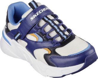 Skechers Bobsbamina Blockfarben Sneaker f&uuml;r Kinder (Wei&szlig;/Schwarz/Blau)
