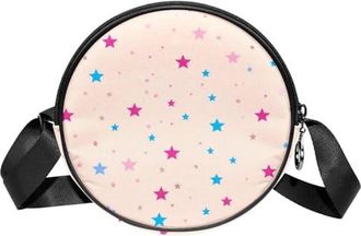 Generic Petit sac &agrave; bandouli&egrave;re rond pour femme, motif lune et &eacute;toiles, avec fermeture &eacute;clair, bretelles r&eacute;glables, style d&eacute;contract&eacute;, pour femmes et filles