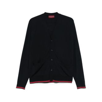 Gucci Midnight Blue Cardigan mit Frontkn&ouml;pfen - - Knitwear - Herren - Blau - M