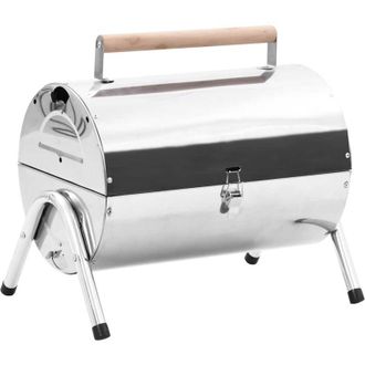vidaXL Vidaxl - Barbecue au charbon portable Acier inoxydable Grilles doubles