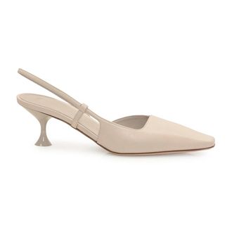 3Juin Beige Leder Slingback Quadratische Zehe Abs&auml;tze - - Shoes - Damen - Wei&szlig; - 37 EU