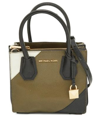 Michael Kors Mittelgro&szlig;e Mercer Mini-Tasche in Colour-Block-Optik - Gr&uuml;n