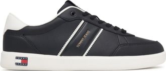 Tommy Jeans Sneakers Tommy Jeans Lightweight Flag Leather Court EM0EM01758 Schwarz