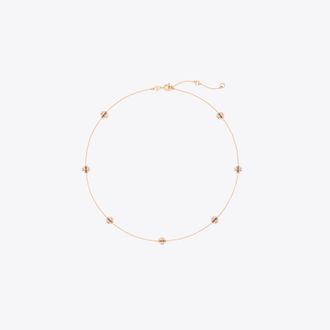 Tory Burch Zarte Icon Pav&eacute;-Halskette