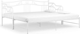 vidaXL Ausziehsofa Bettgestell Wei&szlig; Metall 90x200 cm Vidaxl