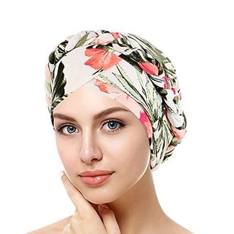 Generic Bonnet Turban Femme &Eacute;l&eacute;gant Fleur Foulard Bandana Bandeau &Eacute;lastique Hijab Chemo Chapeau Couvre-chef Islamique Muslim Parure de T&ecirc;te Bonnet de Chimioth