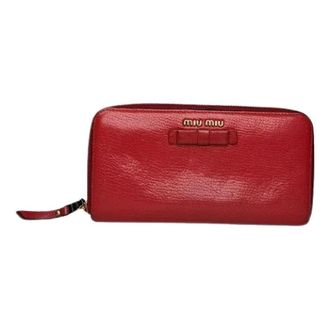 Miu Miu Portefeuille en cuir Pre-owned - Femme - Pre-owned - Rouge - Taille: ONE Size