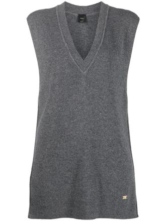 Pinko haut en maille à col v - Gris