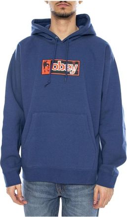 Obey Homme, Sweatshirts et sweats &agrave; capuche, Bleu, Taille: M Half Icon Fleece