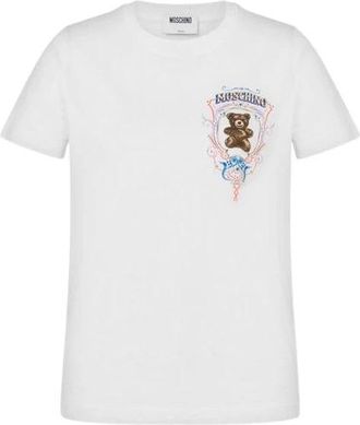 Moschino Teddyb&auml;r Baumwoll-Jersey T-Shirt - - Tops - Damen - Wei&szlig; - 2XS