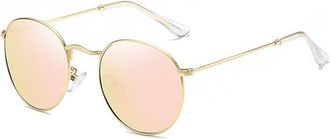 Generic Lunettes De Soleil Polaris&eacute;es Tendance For Hommes Et Femmes, Monture Ronde En M&eacute;tal, Style Ext&eacute;rieur(Pink)