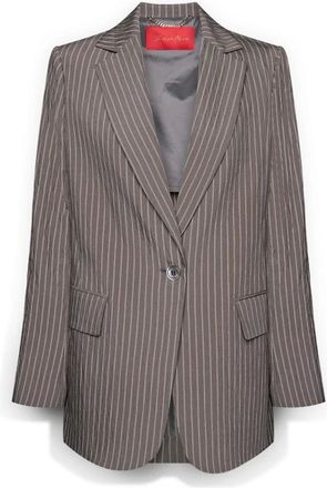 Elena Miro Femme, Vestes, Gris, Taille: 52 FR Pinstripe Blazer