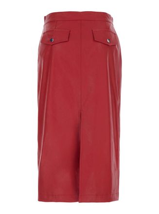 Pinko Womens Skirt With Suede Effect, Red Polyester