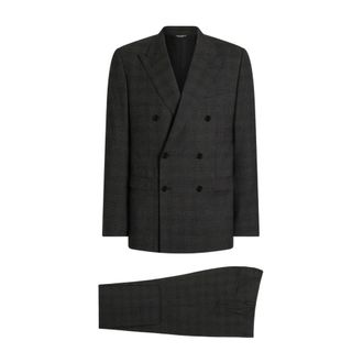 Dolce & Gabbana Costume crois&eacute; Martini Light en Prince de Galles - Homme - Costumes - Noir - Taille: L