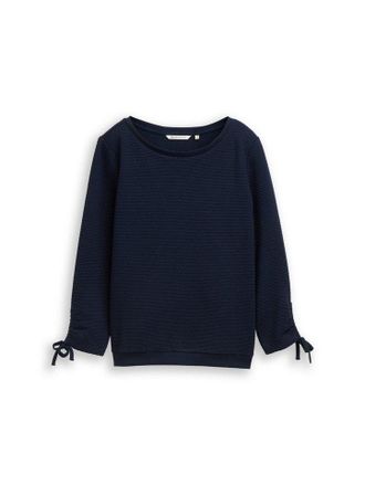 Tom Tailor Sweatshirt Strick & Sweatshirts Slim Fit Sweatshirt mit Raff&auml;rmeln