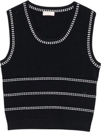 Liu Jo Femme, Tops, Noir, Taille: 42 FR Top en maille