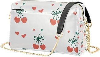 Mnsruu Sacs à bandoulière pour femme, sac à main rétro en cuir motif coeur cerise