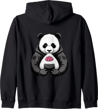 Shinkai Hungriger Panda mit Onigiri Japan Streetwear Kapuzenjacke