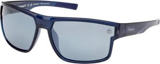 Timberland Homme, Accessoires, Bleu, Taille: 65 MM Lunettes de soleil rectangulaires
