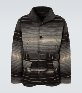 Ralph Lauren Veste ray&eacute;e en laine et coton