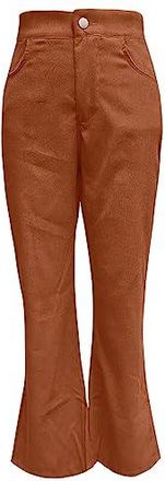 Generic Pantalon en velours c&ocirc;tel&eacute; pour femme - Coupe ajust&eacute;e - Taille haute - Pantalon de loisirs - Long - L&eacute;ger et confortable - Pantalon de d&eacute;tente &eacute;l&eacute;gant