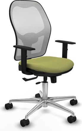 Piqueras y Crespo Gr&uuml;ner Schreibtisch mit 1D-Armen, h&ouml;henverstellbare Lendenwirbelst&uuml;tze, ausgestattet mit Syncro/Traslack und eingespritztem Schaum. Mit Rollen von 65 